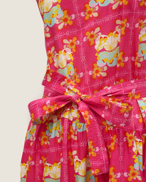 Half Moon Dress - Bunga Raya Tiles Pink – Nala